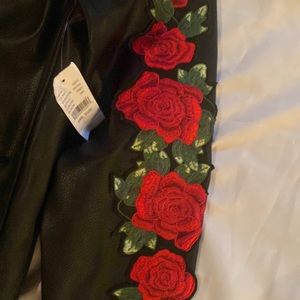 PacSun | Jackets & Coats | Pacsun La Faux Leather Jacket W Roses | Poshmark